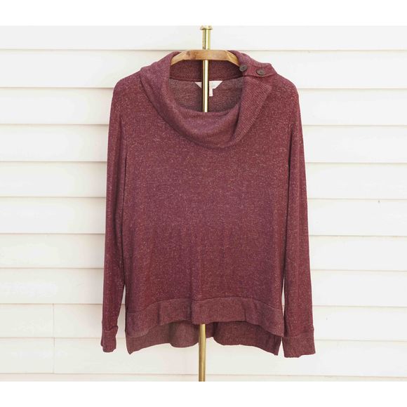 Market & Spruce | Sweaters | Market Spruce Maroon Stretch Cowl Neck ...